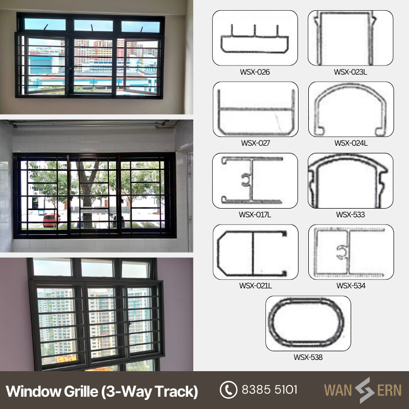 Grille 3-Way Track – WSS WINDOWS AND DOORS PTE LTD